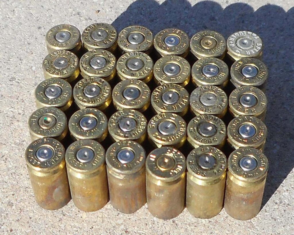 9MM Once Fired Brass Shells Mixed Head Stamps
