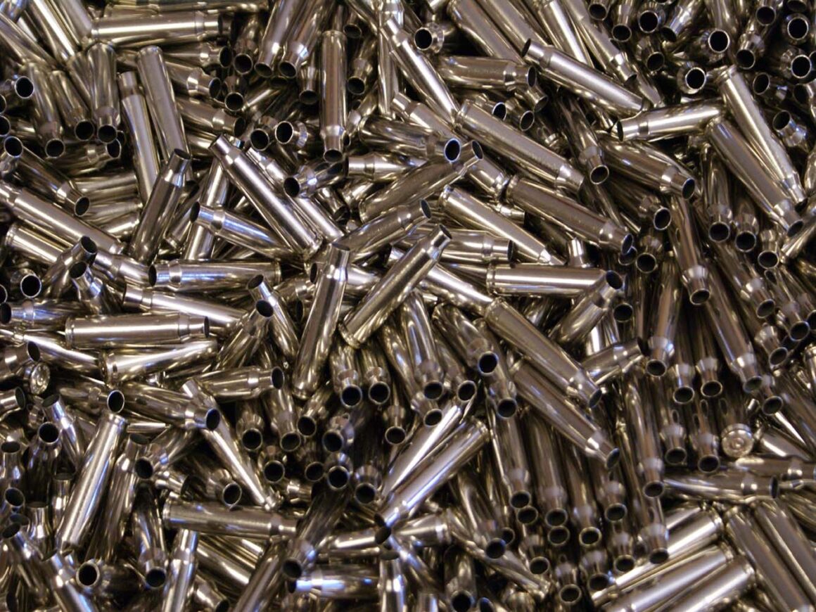 223/556 Nickel Plated Brass Shell Casings, 200 Count Not Cleaned