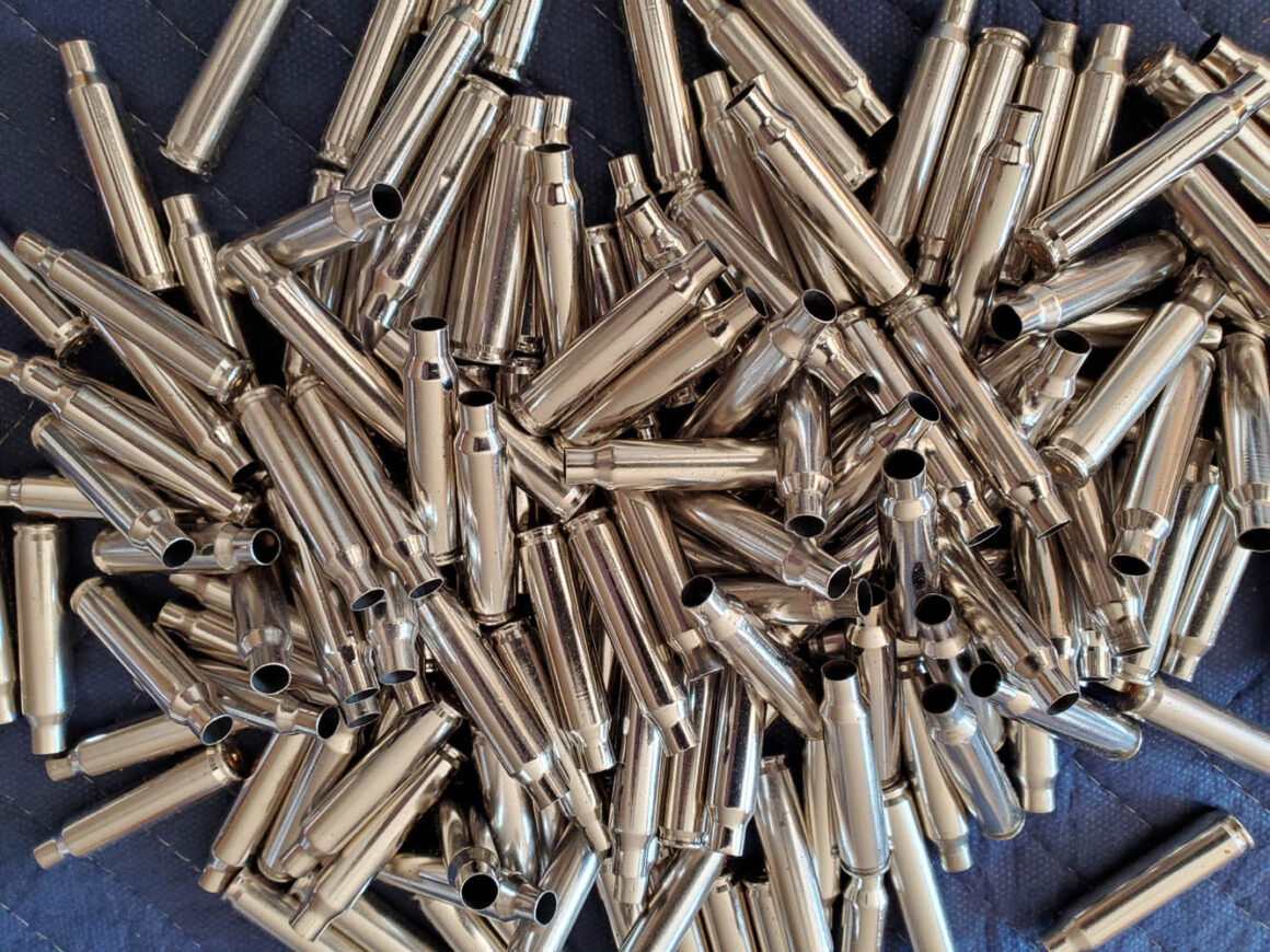 223/556 Nickel Plated Brass Shell Casings From Indoor Ranges 180 Count ...