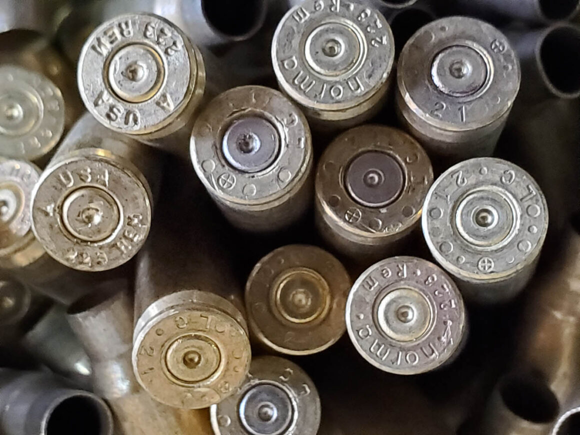 223/556 Once Fired Brass Shell Casings Not Cleaned