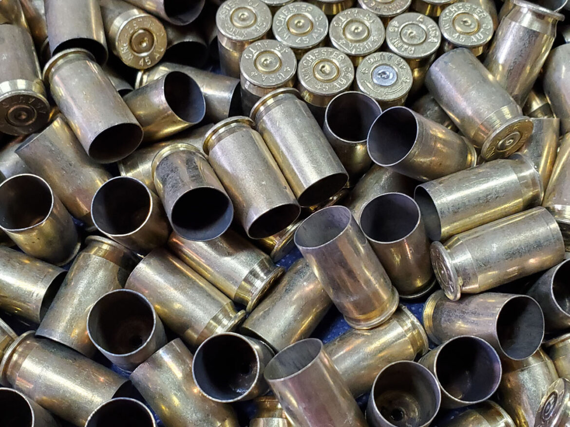 45 ACP Once Fired Brass LARGE PRIMER 1000 Count - Once Fired Brass ...