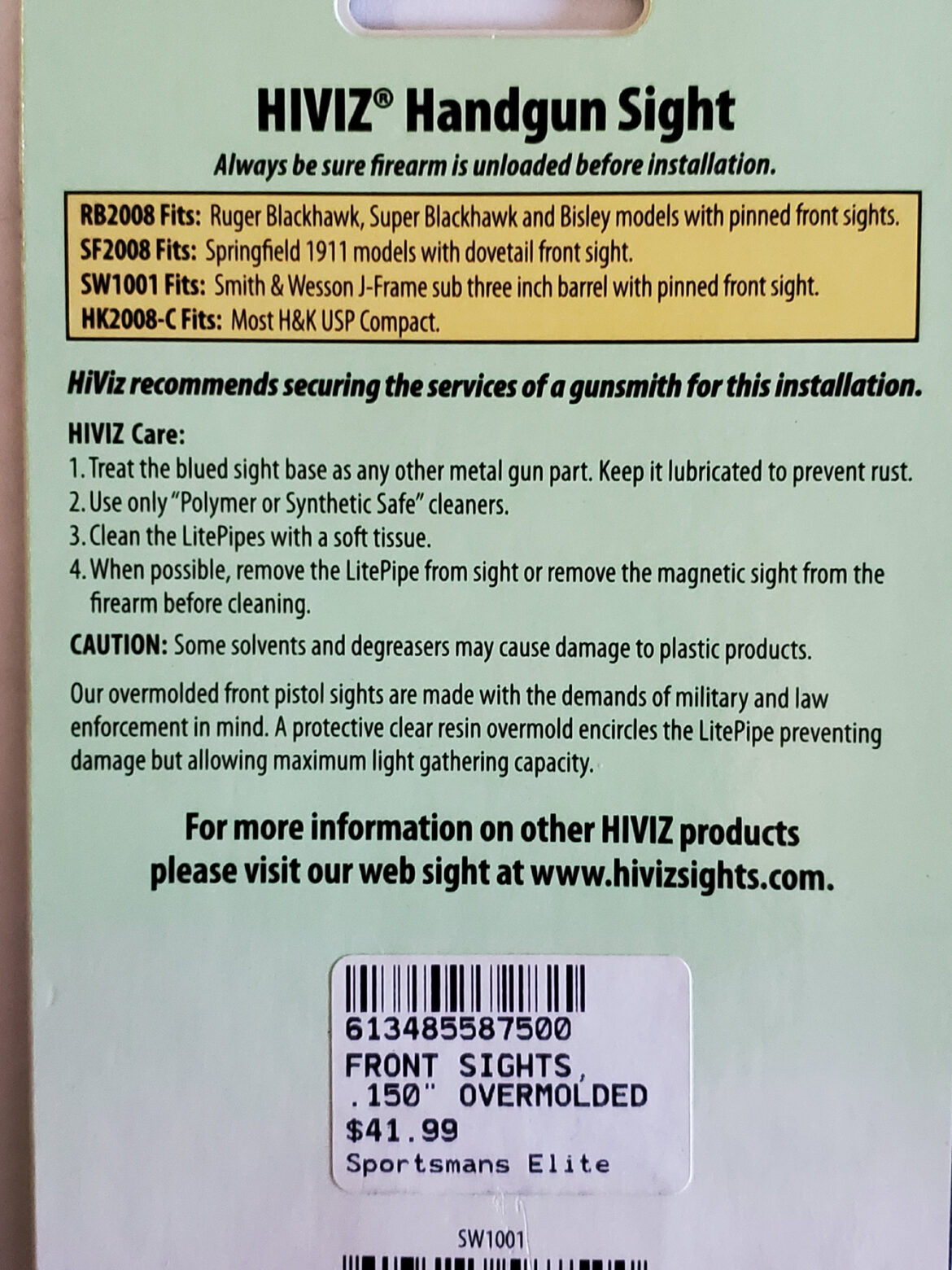 Smith & Wesson Hi Viz SW1001 - Once Fired Brass | Smith Werder